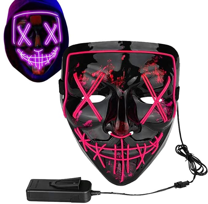 Led Light up Ghost Mask - Joker Mask for Men | Radium Mask for Men | C ...