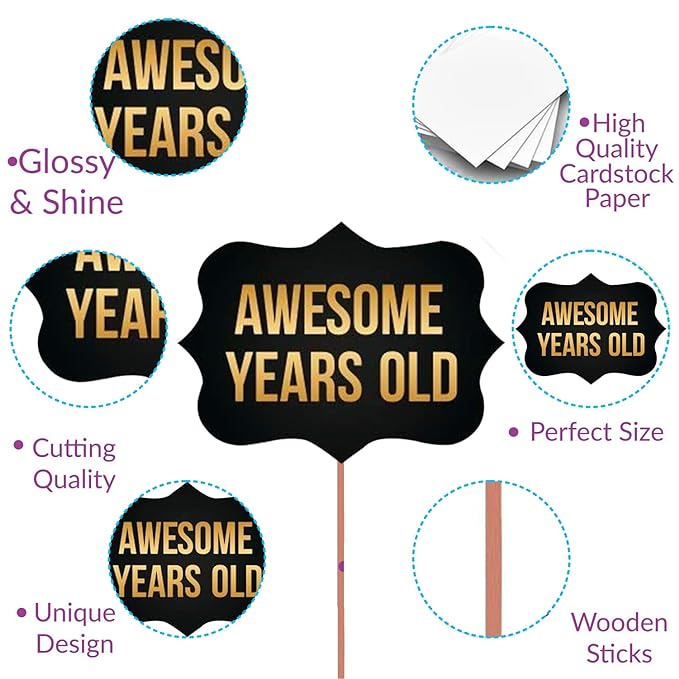 Party Propz Birthday Photo Booth Props 29pcs Set With Funny Crown Fun