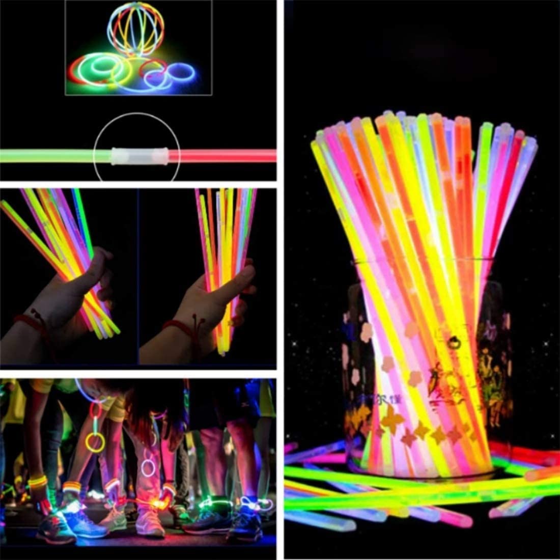 Centerpieces Made With Glow Sticks Assorted 6" Glow Sticks 25 Pack